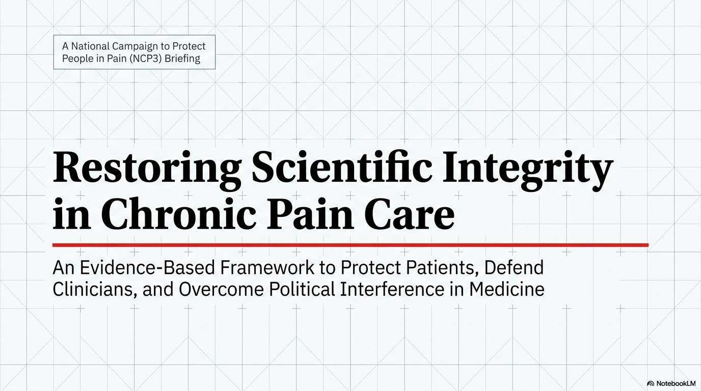 Restoring Scientific Integrity in Chronic Pain Care Framework